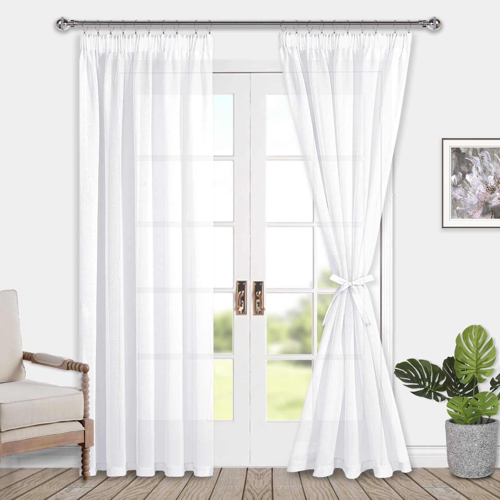 Emma Barclay – Lined Voile Curtains for Windows Semi Transparent White ...