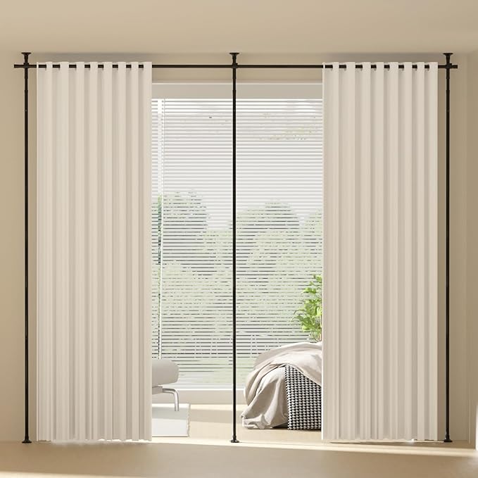 Amazon.com: SMONTER Room Divider Curtain Rod, No Drilling Tension Rods ...