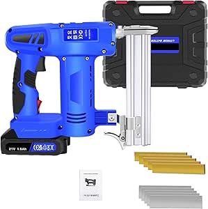 Amazon.com: Blue Cordless Brad Nailer, Battery Powered, 2 in 1 Nail Gun ...
