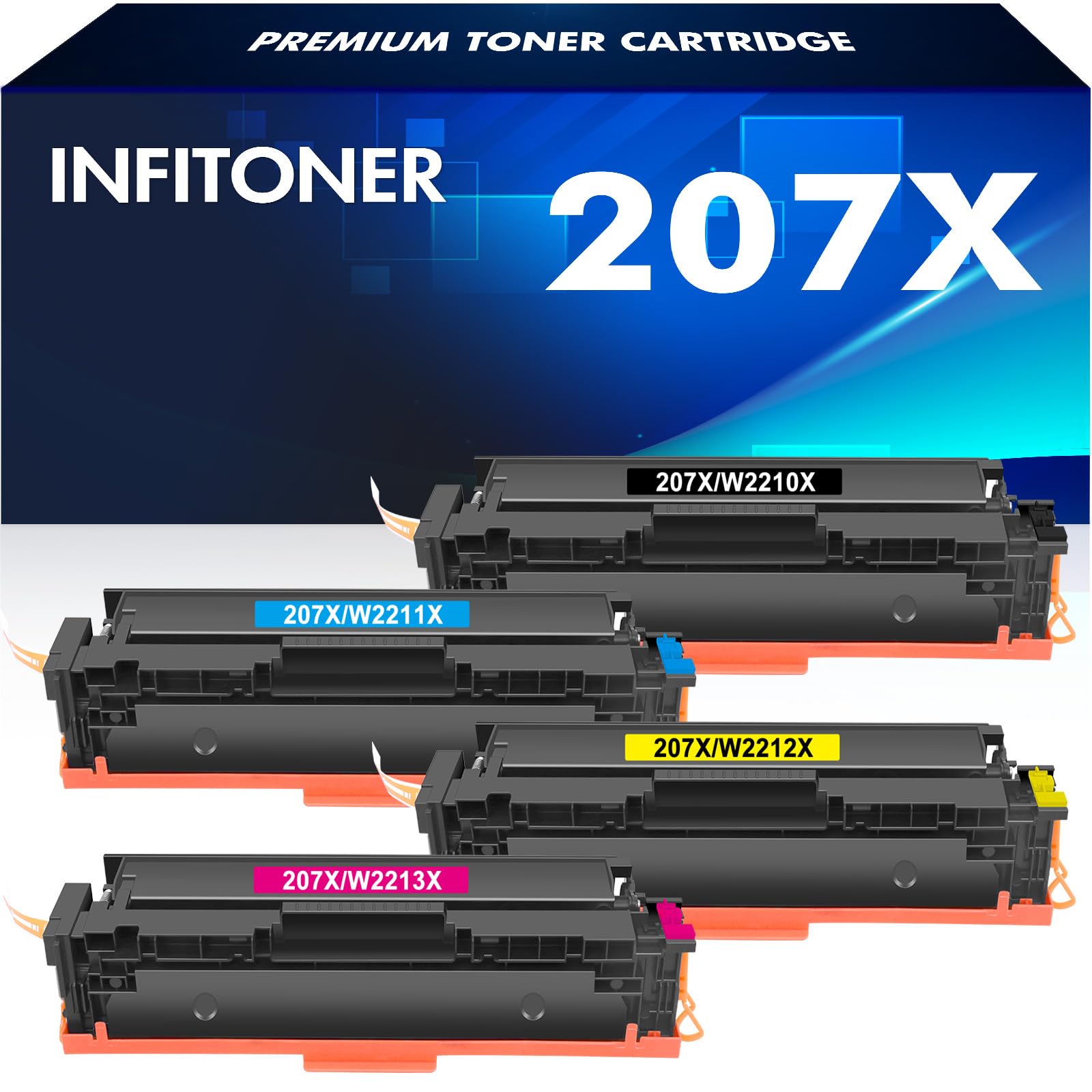4-Pack 207X 207A Toner Cartridges Multipack Compatible for HP 207X 207A ...