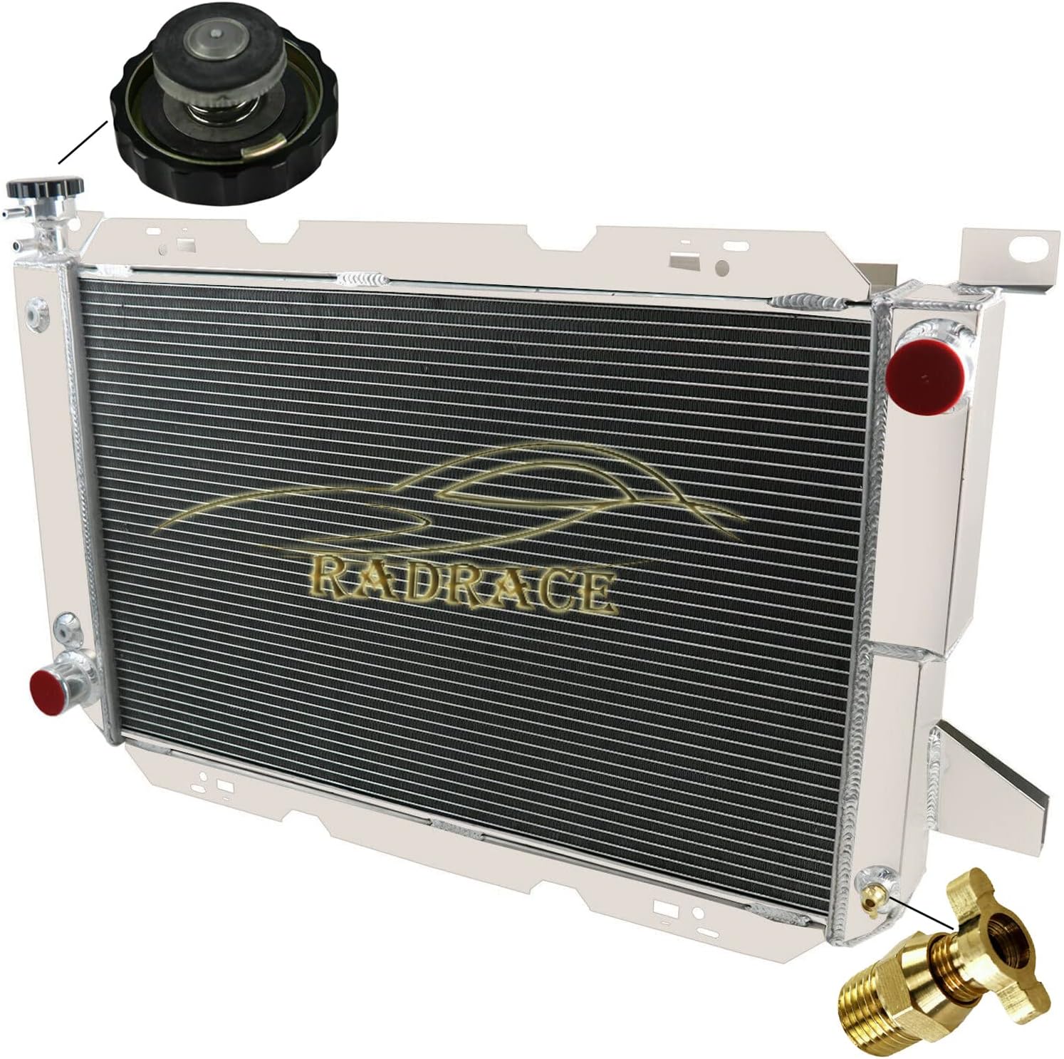 Amazon.com: RadRace 4 Row Aluminum Radiator for 1985-1997 Ford Bronco ...