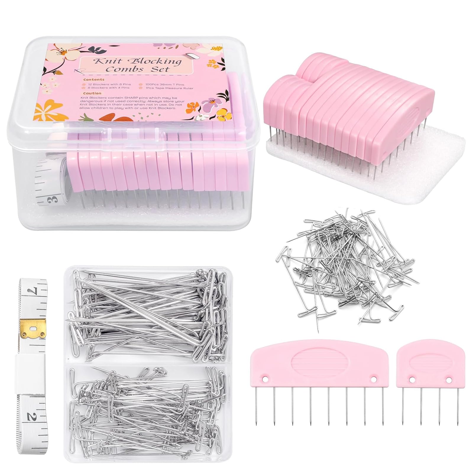Amazon.com: 120 Pcs Knit Blocking Pins Kit, Crochet Blocking Pin Kit ...