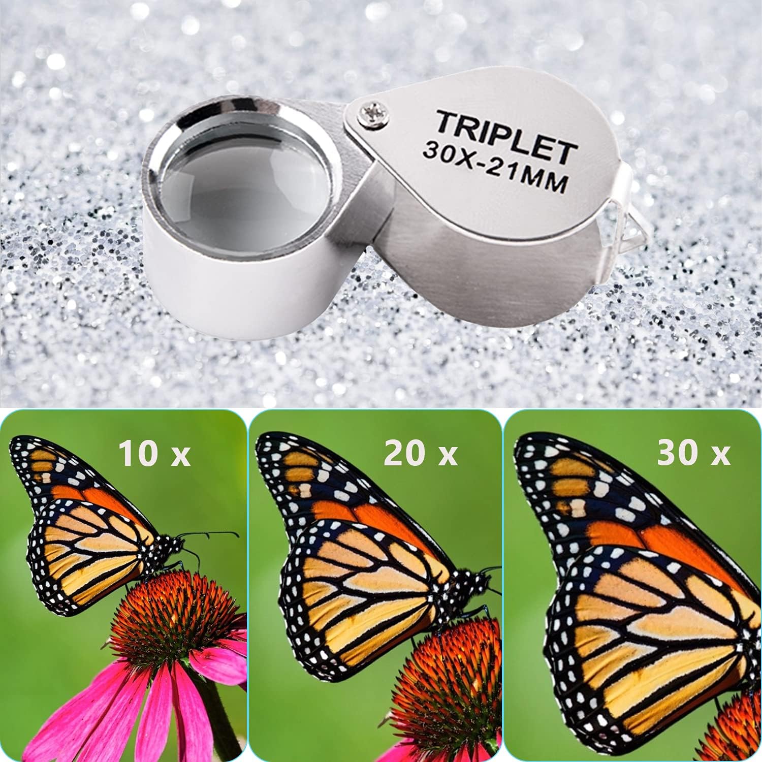 Snapklik.com : 3 Pack Jewellers Eye Loupe - Lens 10x 20x 30x Glass ...