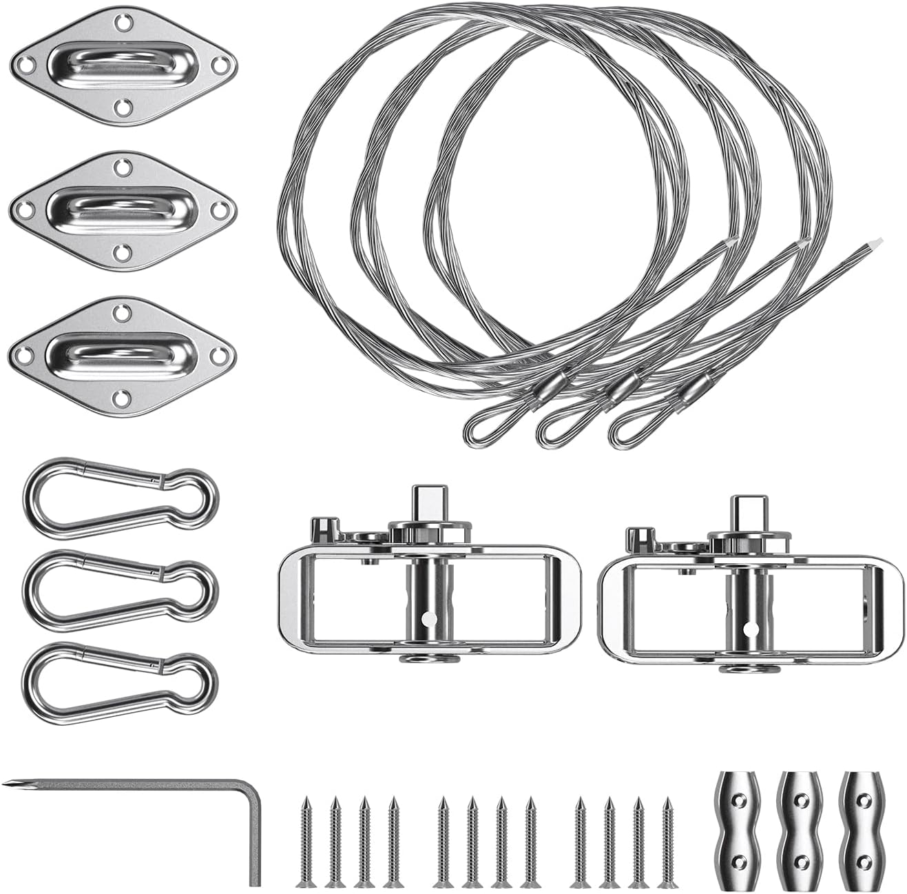Amazon.com : E&K Sun Shade Sail Hardware Kit with Tension Cable Winch ...