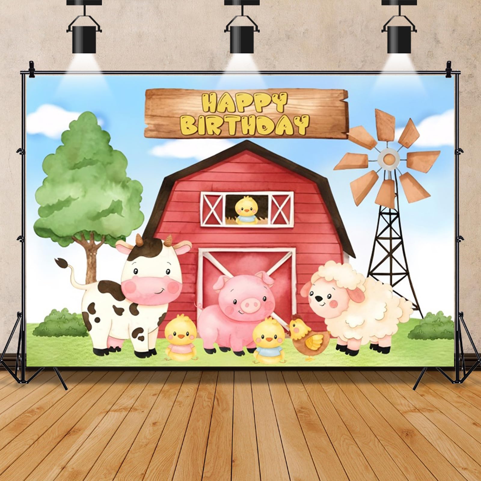 Amazon.com : Red Barn Farm Animal Photography Background Red Farm ...
