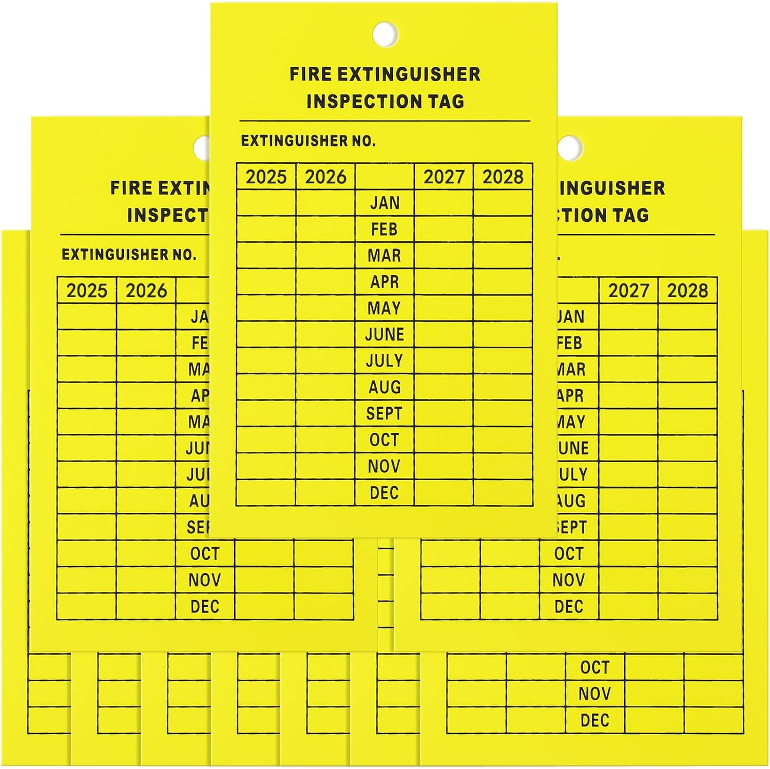 Monthly Fire Extinguisher Inspection Tags Record 4-Year Maintenance ...