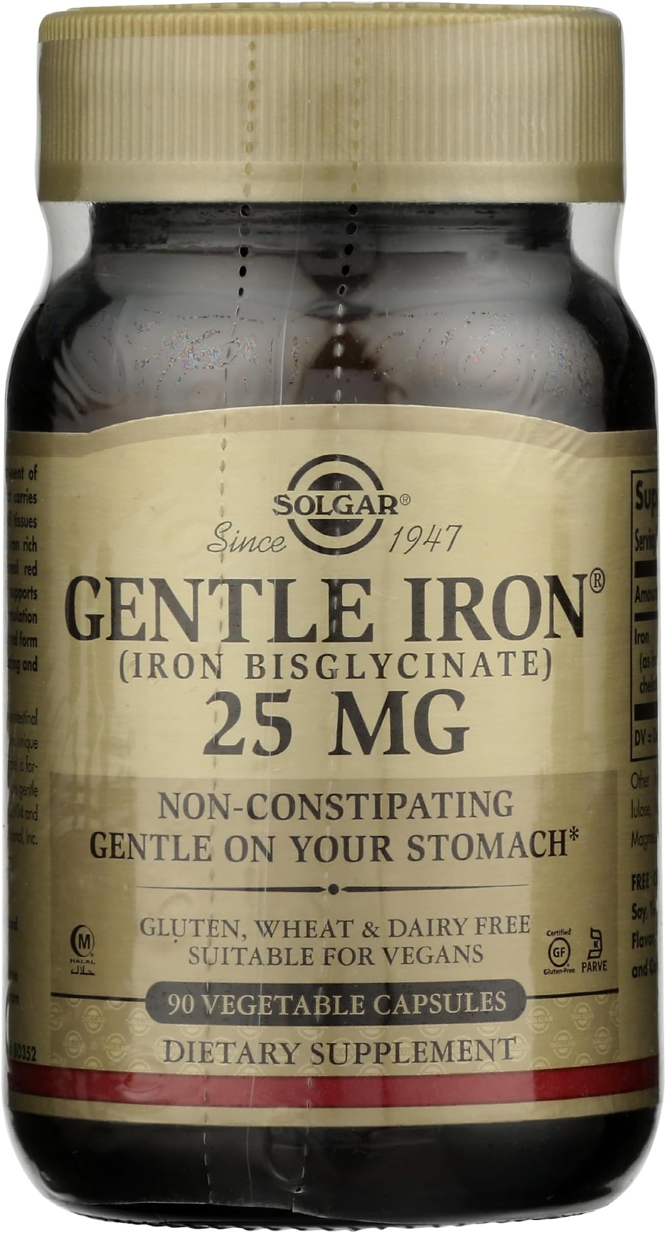 Amazon.com: Solgar Gentle Iron (Iron Bisglycinate) 25 mg - 90 Vegetable ...