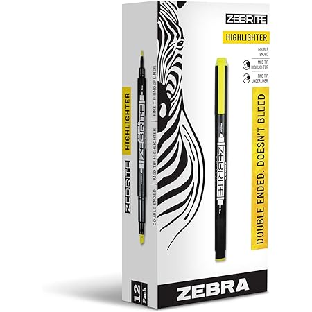 Amazon.com : Zebra Zebrite Double-Ended Highlighter, Medium Chisel ...