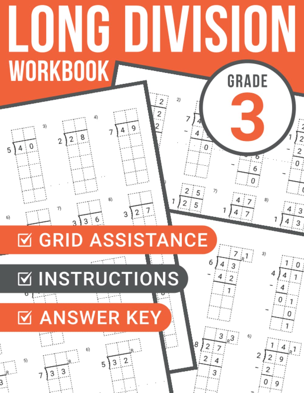 Long Division Workbook Grade 3: Math Practice Sheets for Kids Ages 8-9 ...