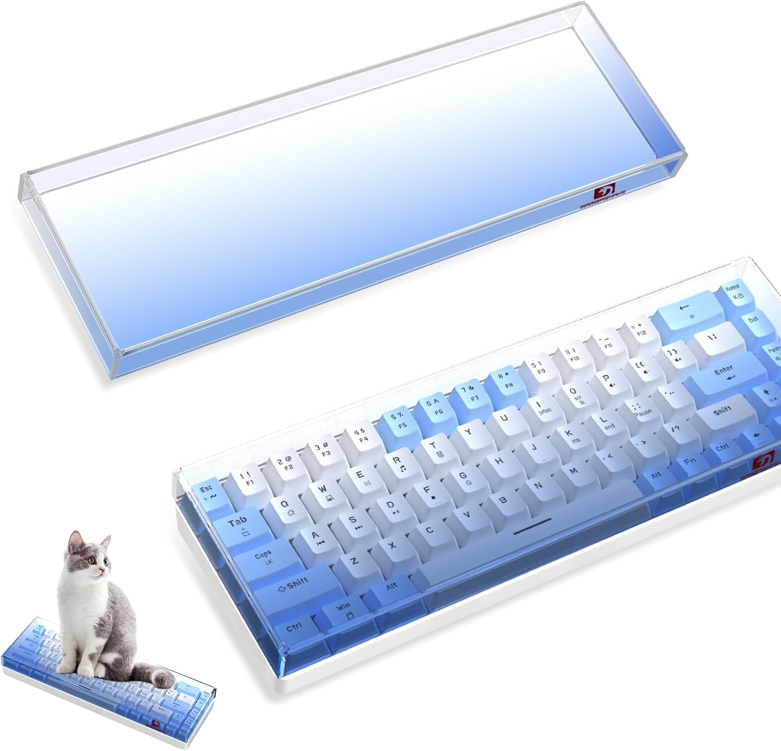Amazon.com: YUNZII Gradient Clear Acrylic Keyboard Cover Protector with ...
