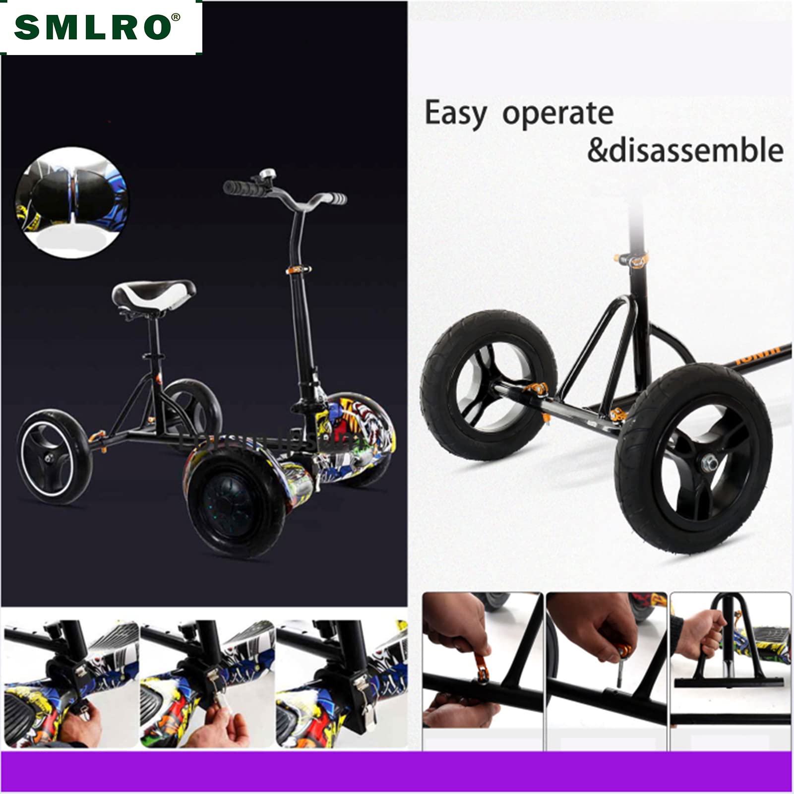 Go Kart Conversion Kit Hoverboard Accessories Attachment Cart ...