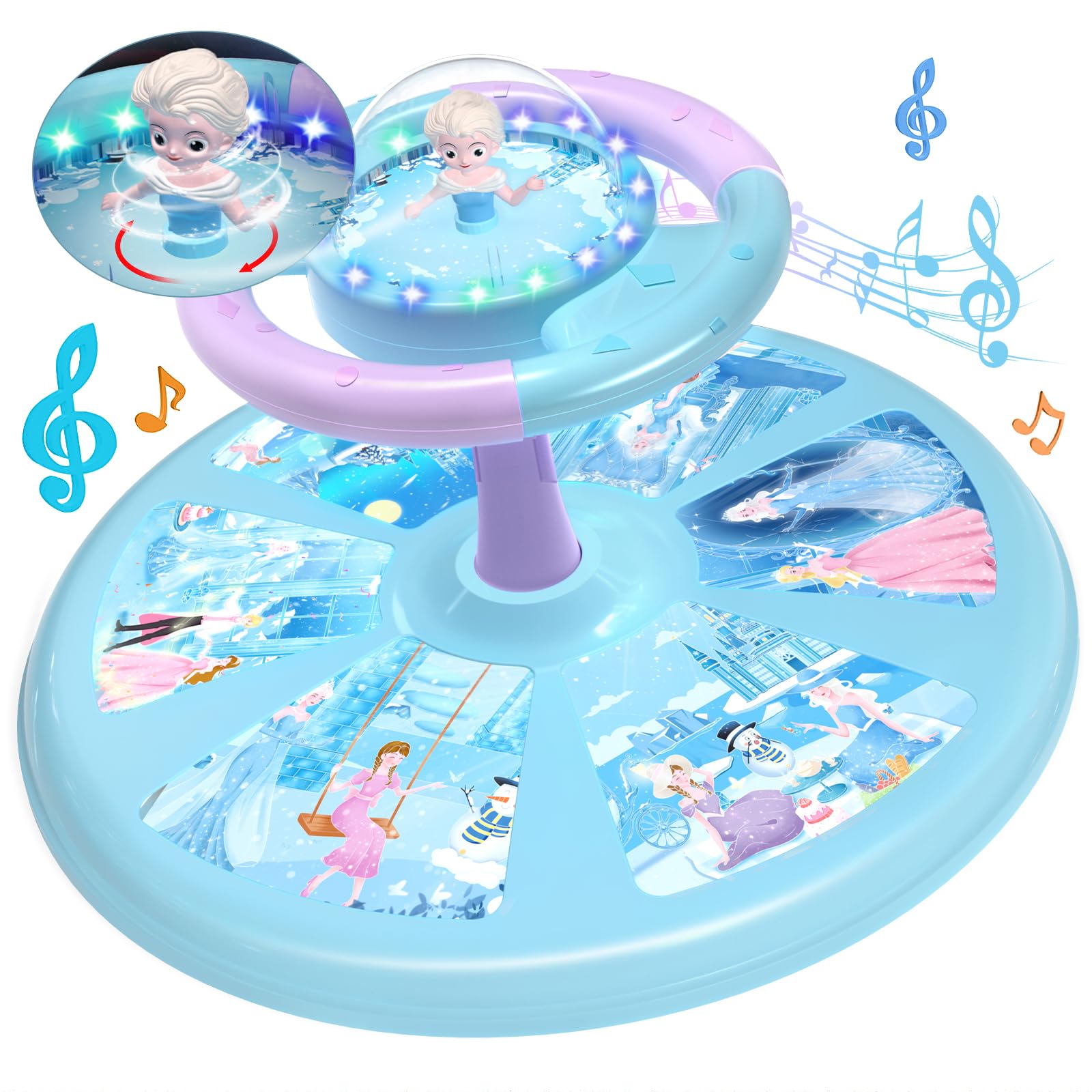 PERRYHOME Frozen Princess Twist Sit and Spin Toys for Toddlers 1-3, 360 ...