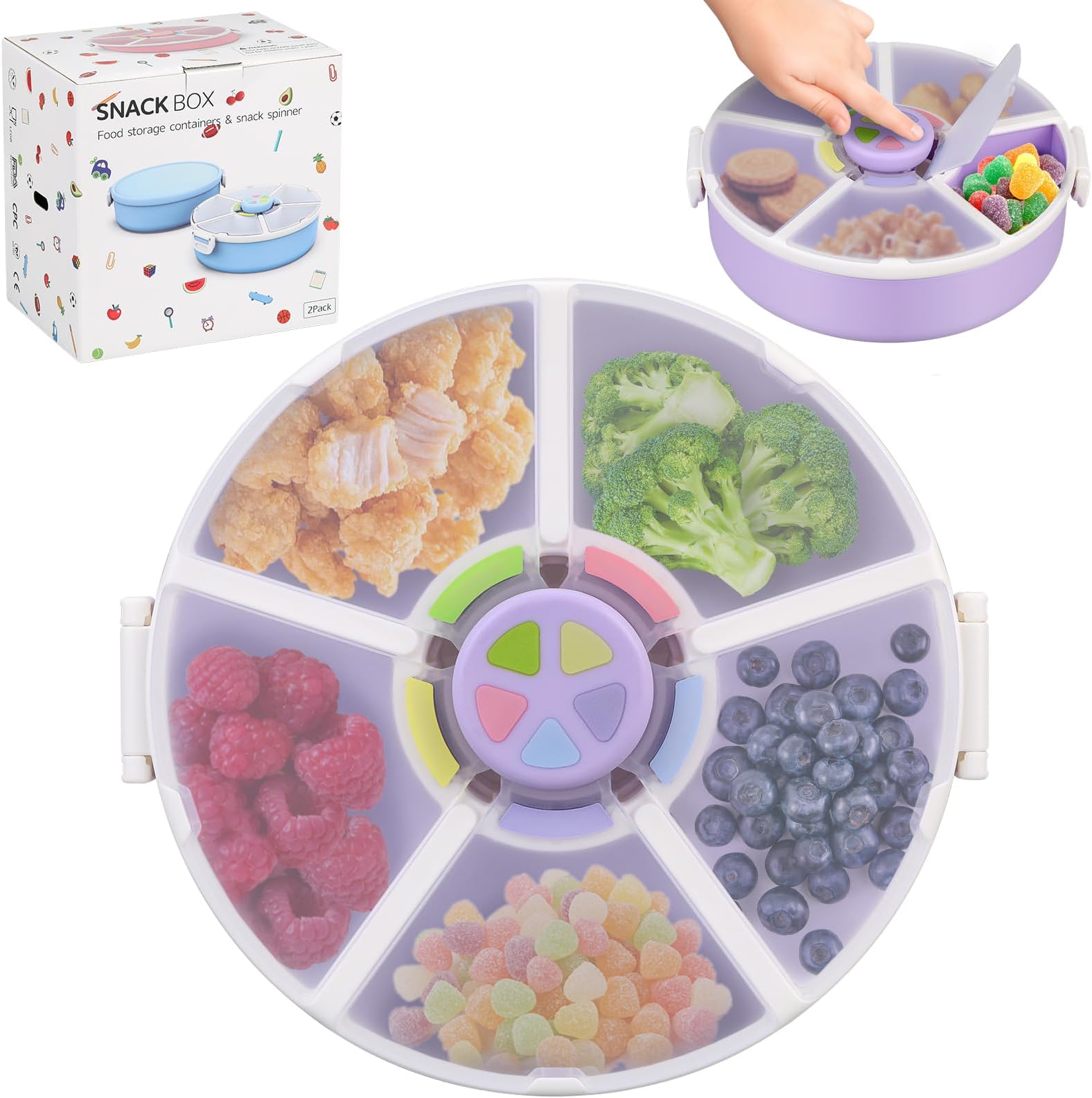 Amazon.com: Aimsnk Kids Original Snack Spinner Bundle - Reusable Snack ...