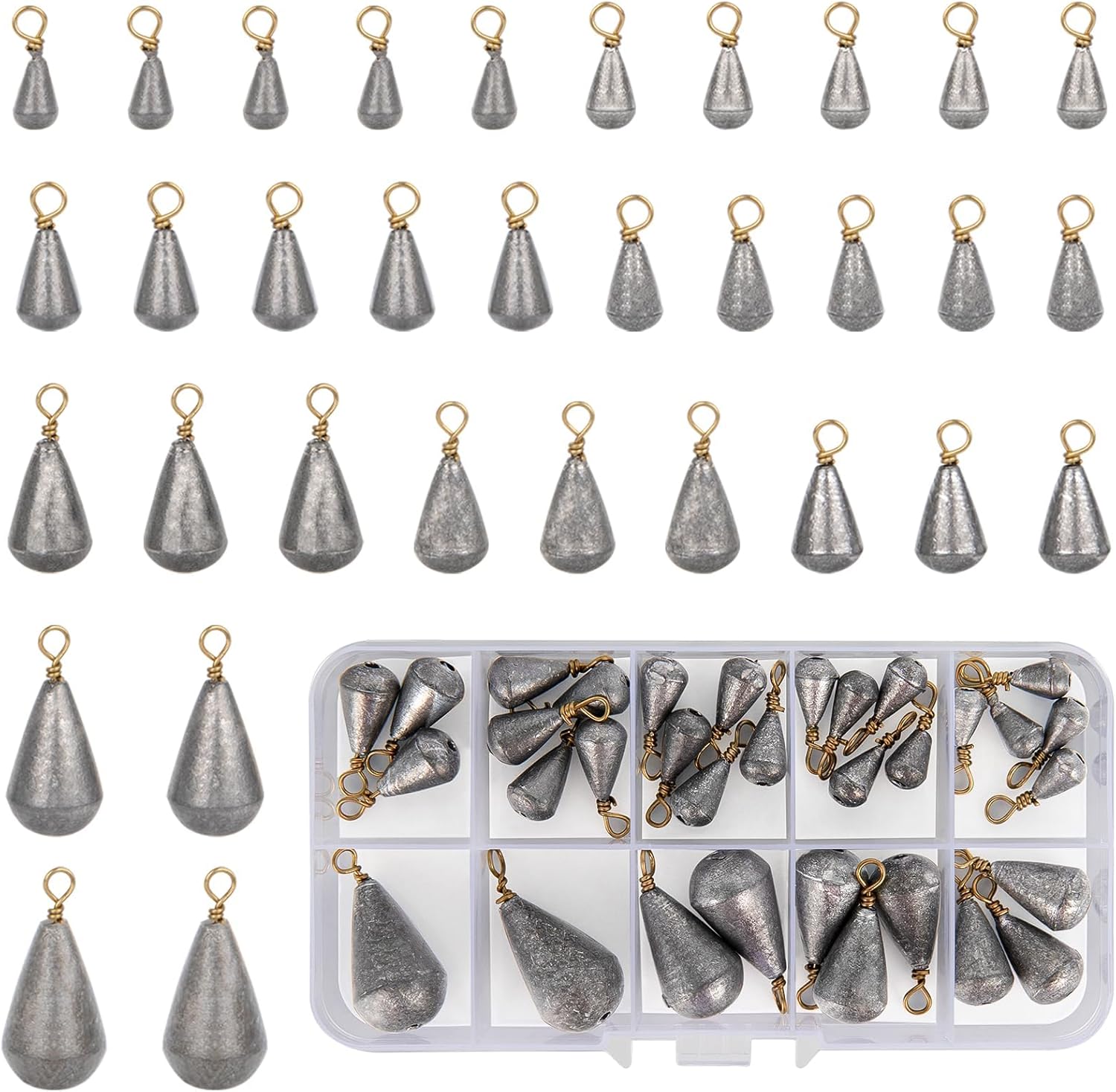 33 Pcs Fishing Weights Sea Fishing Sinkers - Iron Deep Sea Fishing Weights Mixed Fish Casting ...