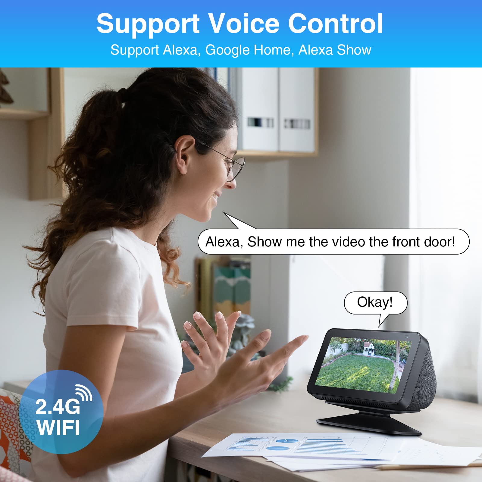 Onforu Floodlight Camera Outdoor, 55W Smart Security Wired Cam with ...