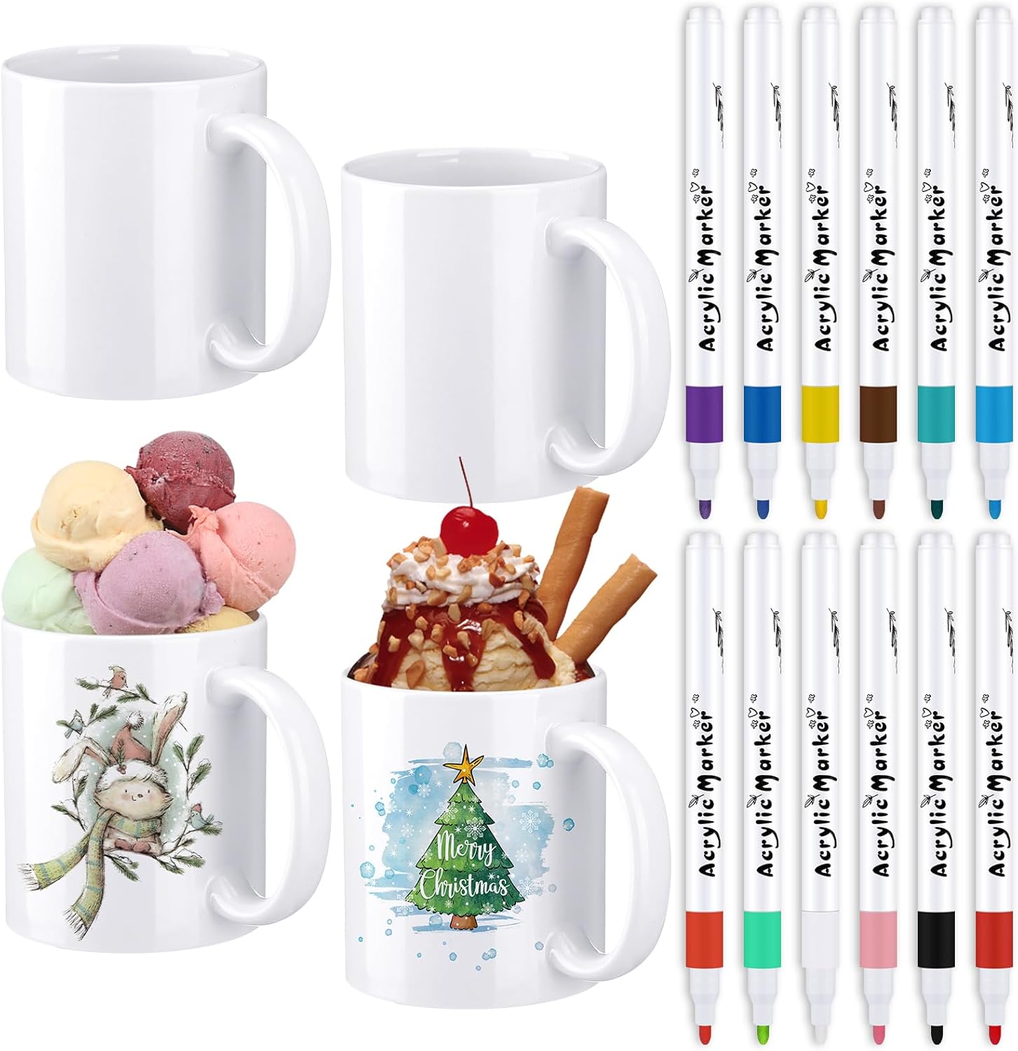 Amazon.com: Mifoci 28 Pcs Create Your Own Personalized Coffee Mug Kit ...