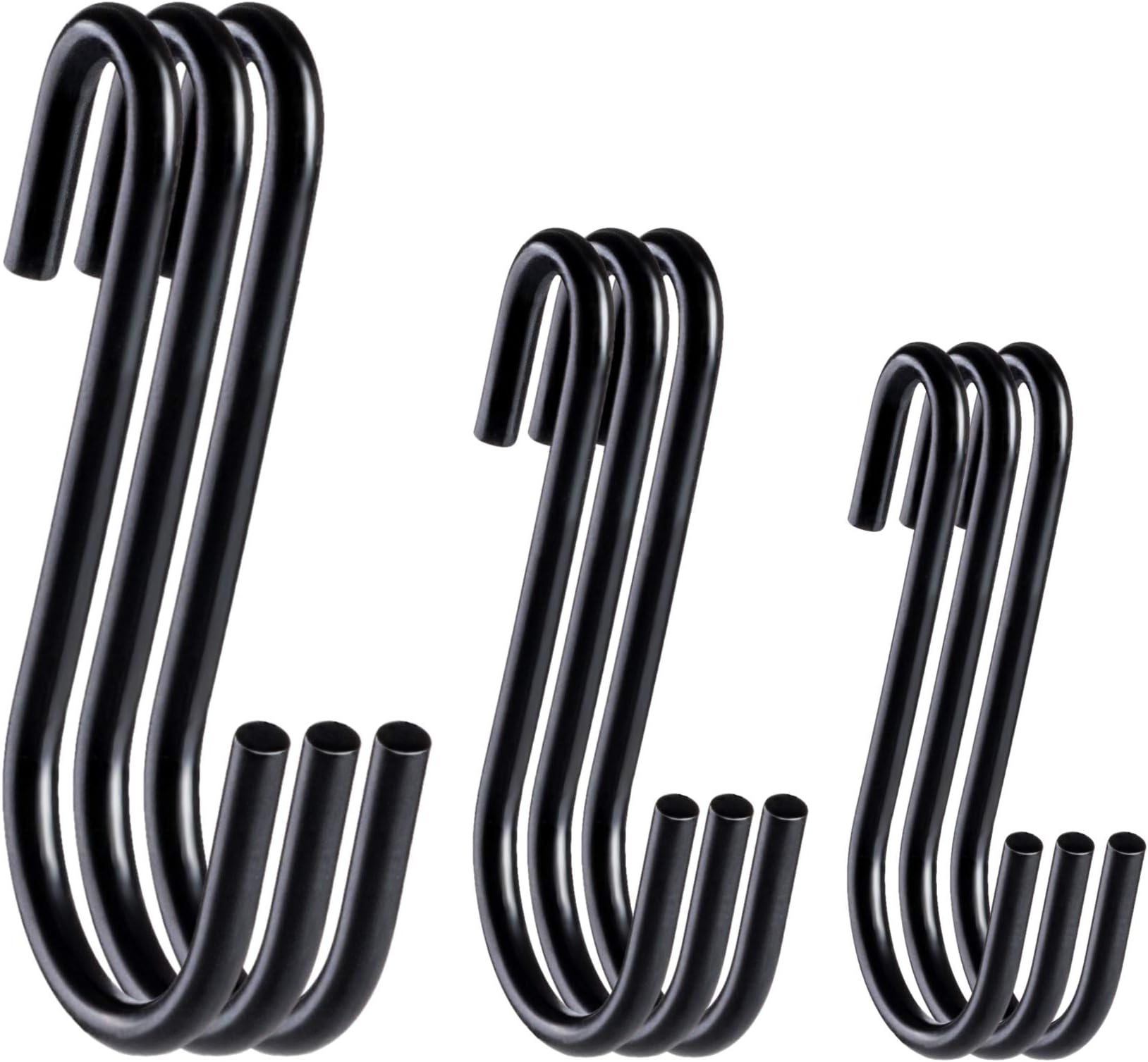 ilauke 24 Pack Heavy Duty S Hooks Black S Shaped Hooks Hanging Hangers ...