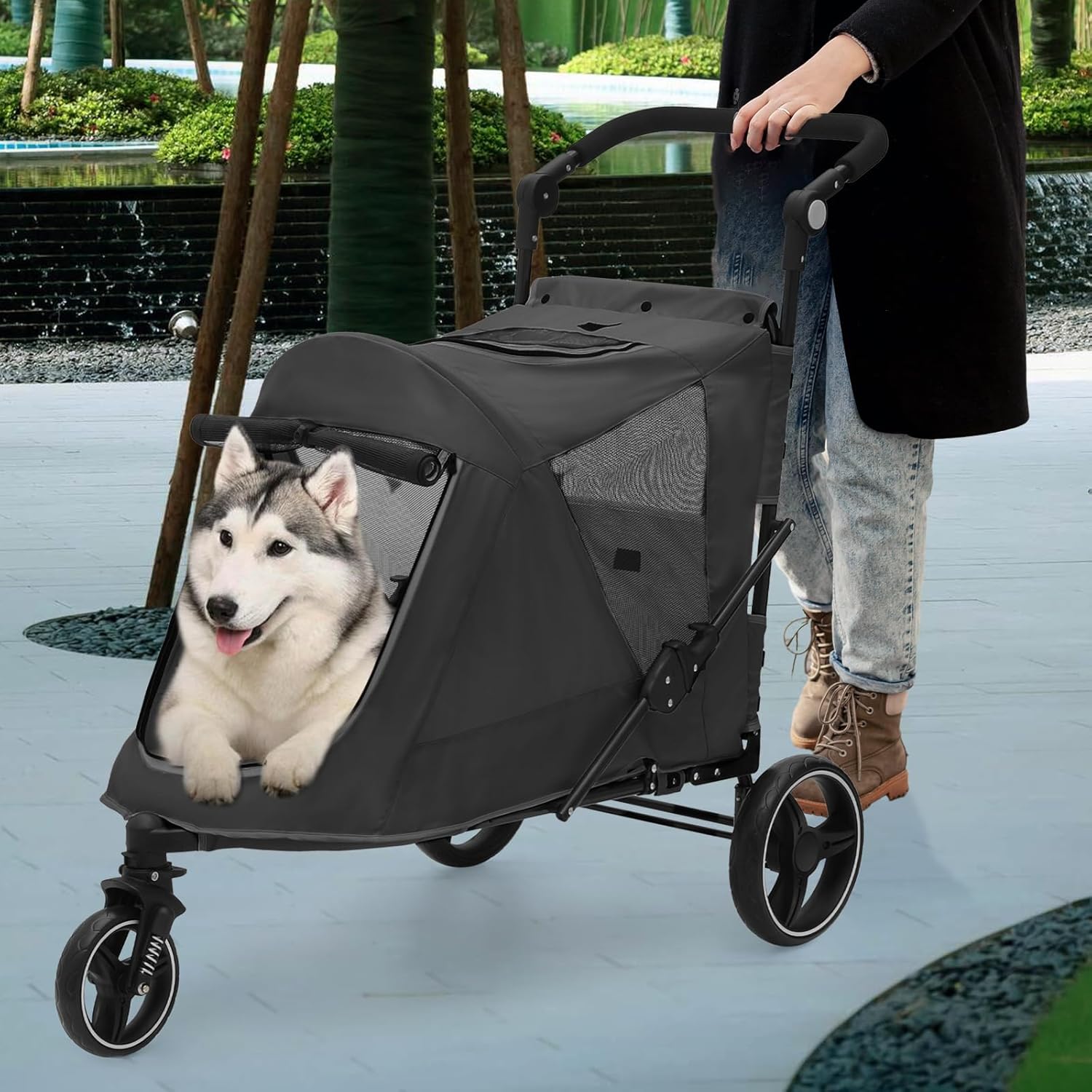 Amazon.com: Pet Stroller for Large Dogs or Multiple Dogs Cats with ...