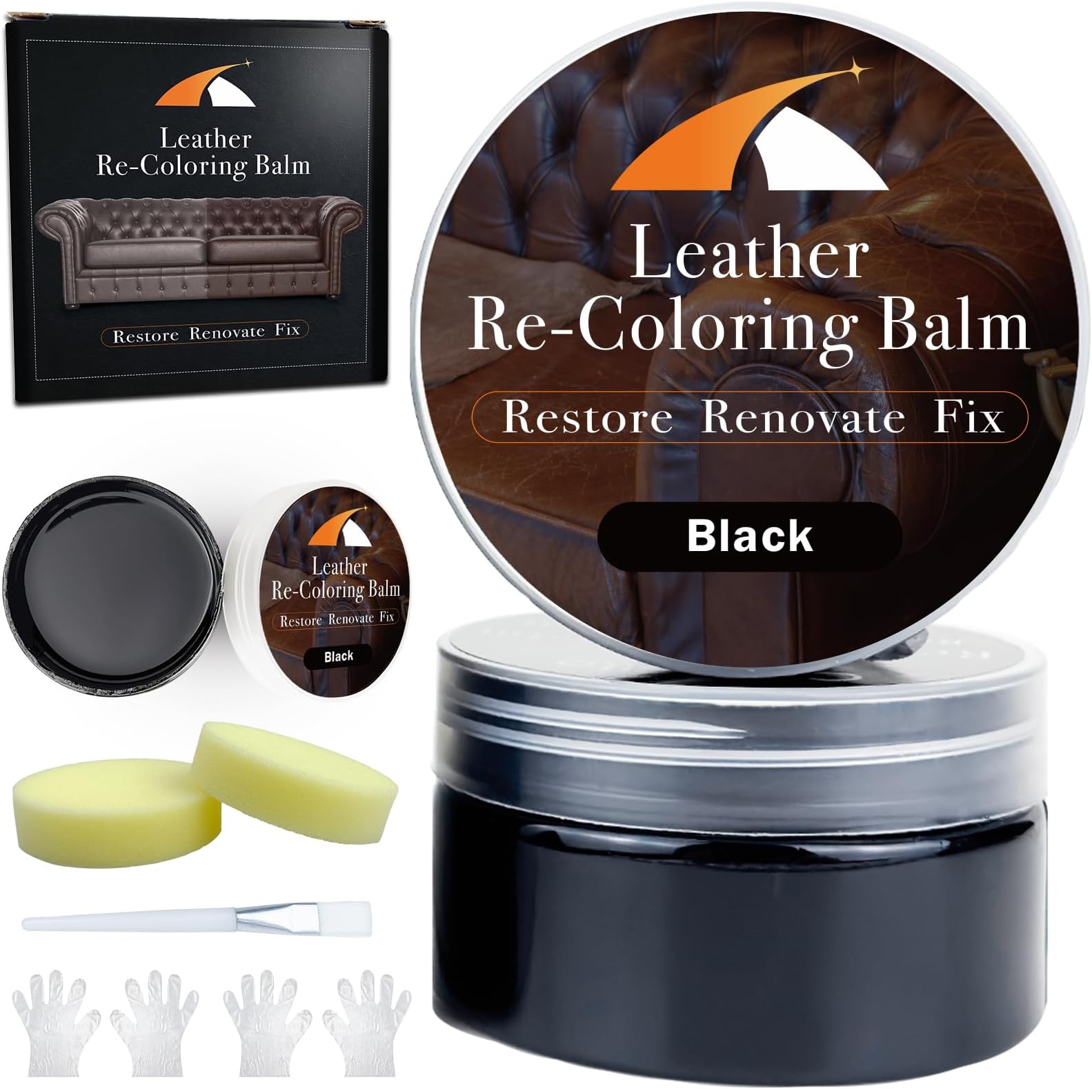 Amazon.com: KIEPOL Black Leather Repair Kit, Black Leather Recoloring ...