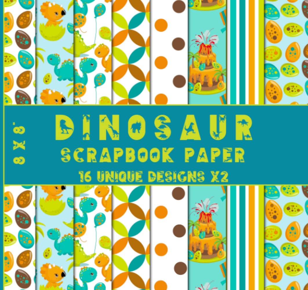 Dinosaur Scrapbook Paper: Birthday Party Patterns Pack Including ...