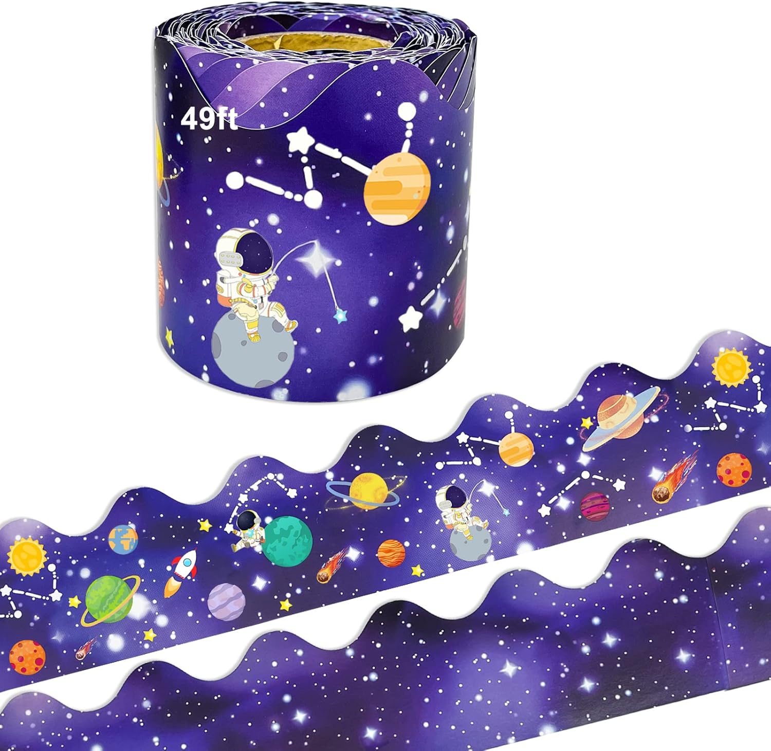 Amazon.com : Outer Space Bulletin Board Borders Double-Sided Trim ...