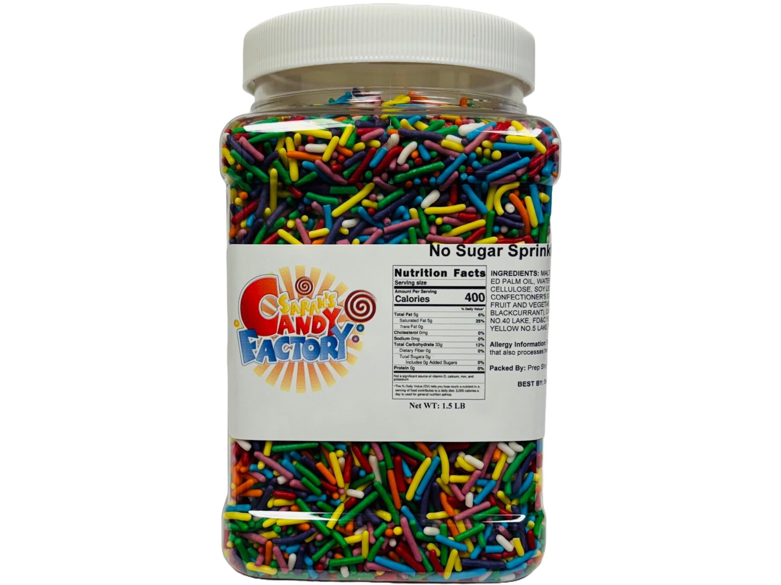 Amazon.com: Sugar Free Rainbow Assorted Colorful Sprinkles Bulk -Kosher ...