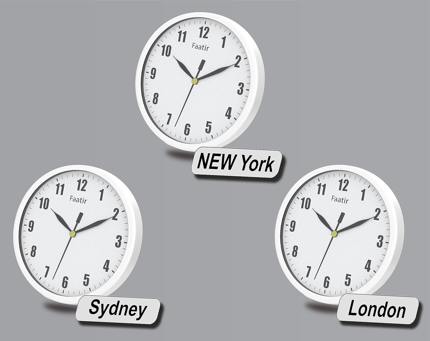 Amazon.com: Faatir World Clocks for The Wall with Multiple Time Zones ...