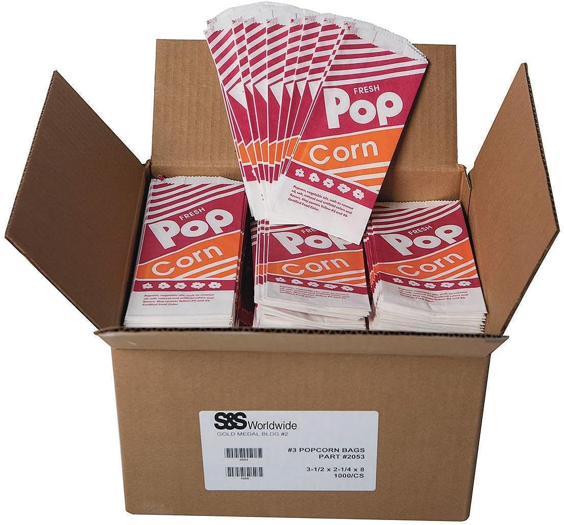 Amazon.com: Gold Medal Products Popcorn Bags (case of 1000) : Home ...