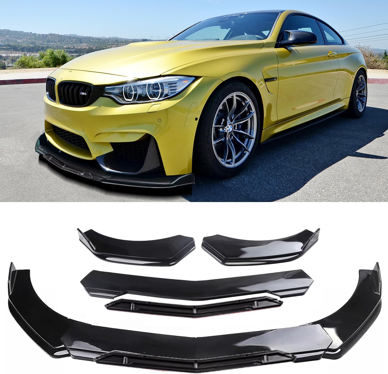Amazon.com: Machgrin Universal Car Front Bumper Lip Spoiler Body Kits ...