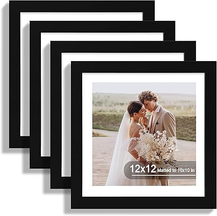 Amazon.com - Hongkee 12x12 Picture Frame Set of 4 - Made of Glass and ...