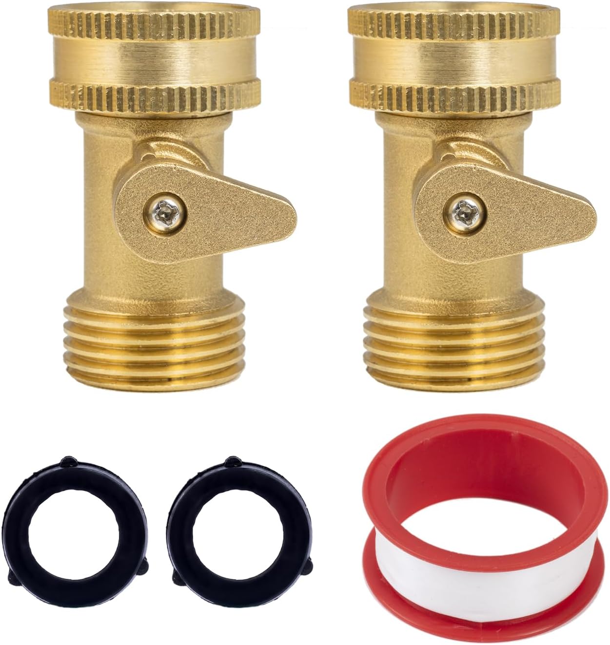 Amazon.com : JaGely 10 Pack Brass Garden Hose Shut Off Valve 3/4 ...