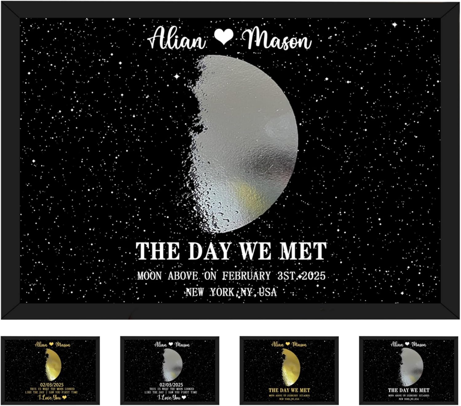 Amazon.com - Personalized Moon Phase Couples Frame By Date This is How ...