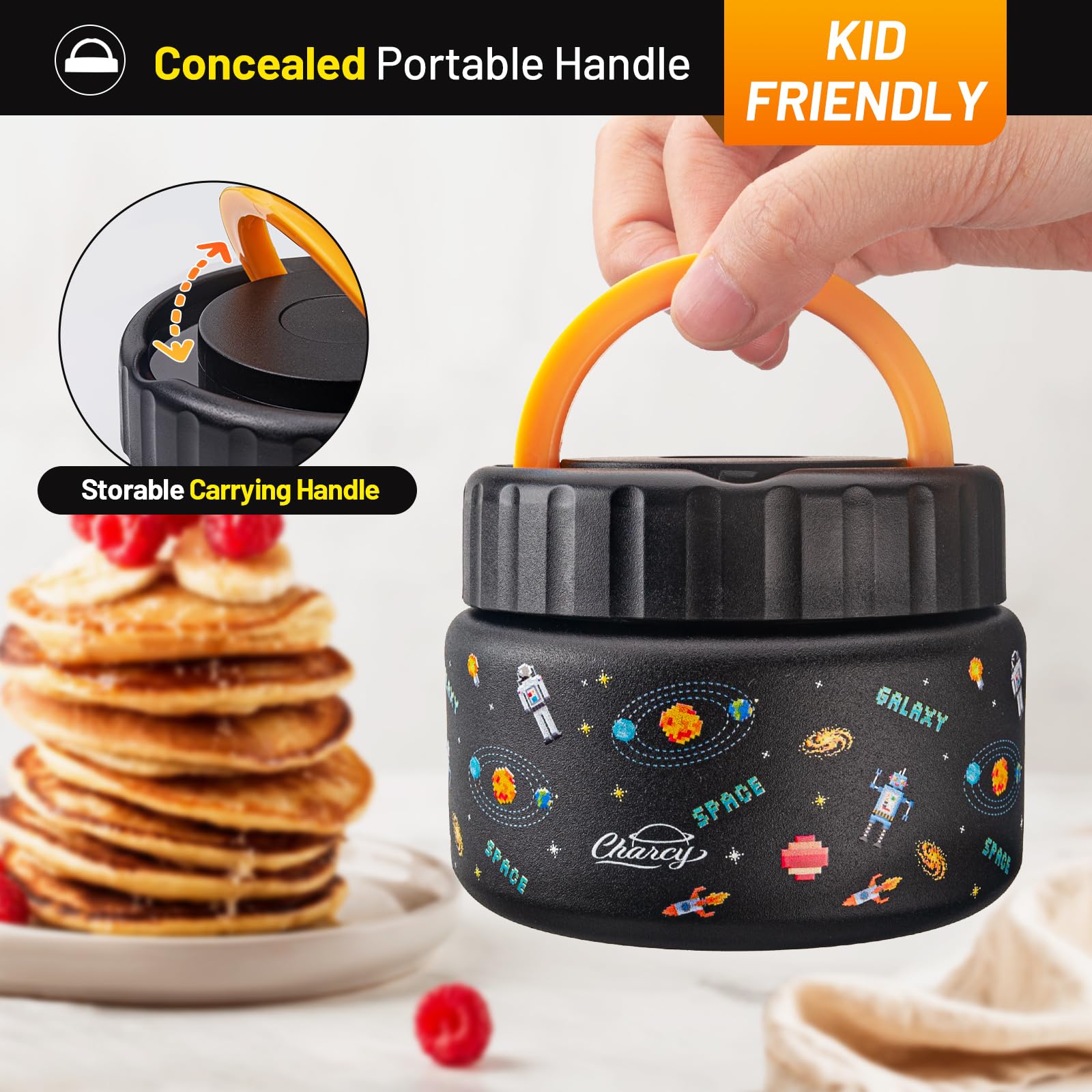 Snapklik.com : Charcy 8oz Thermo For Hot Food Kids, Wide Mouth Leak ...