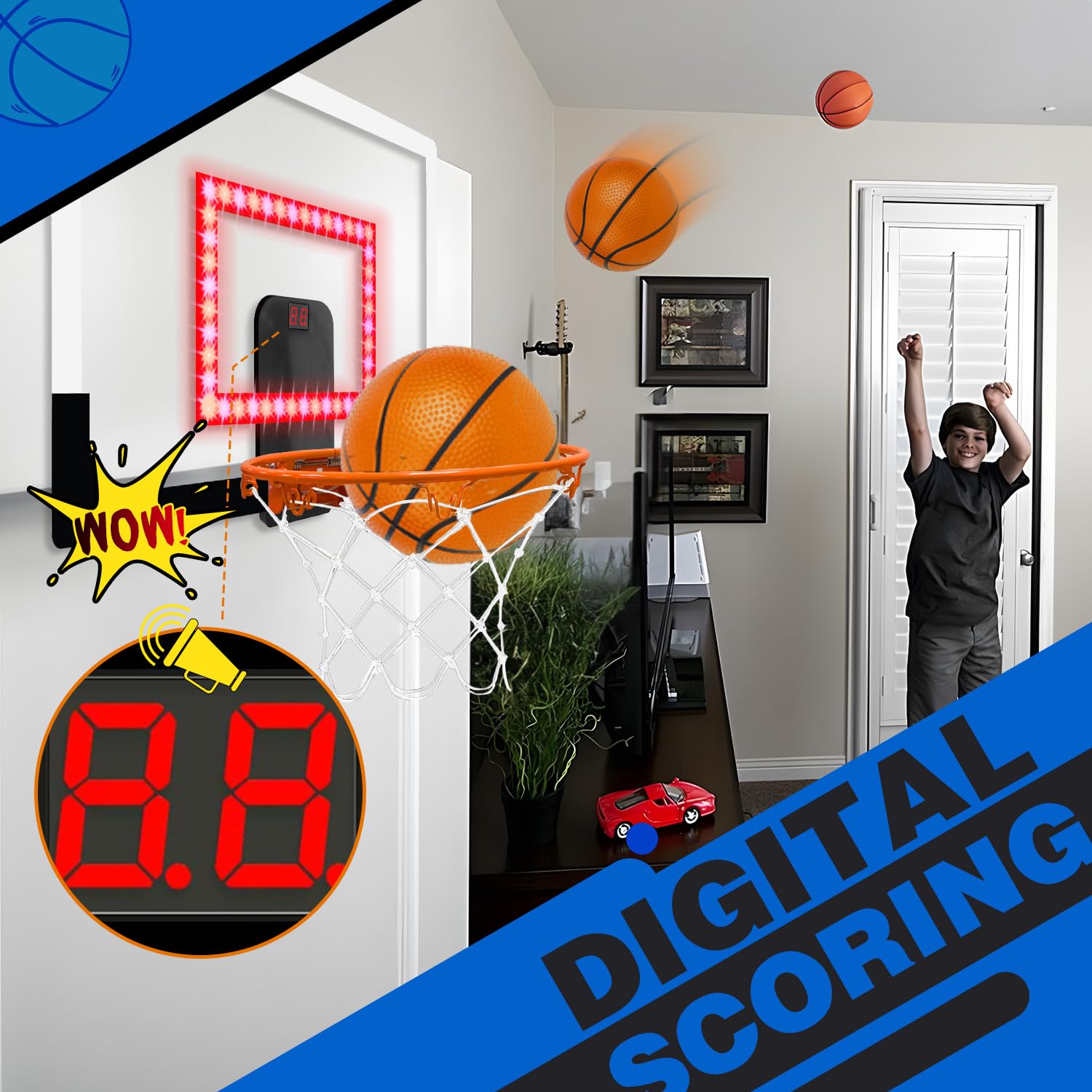 Snapklik.com : TOY Life Basketball Hoop LED Scoresboard Indoor ...