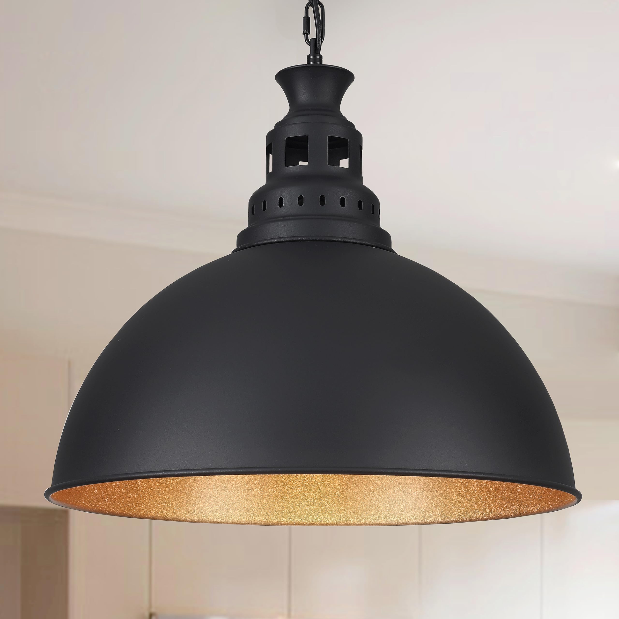 Possini Euro Design Possini Euro Araceli 16" Wide Black and Gold Dome ...