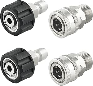 Amazon.com: POWER TOWN Pressure Washer Adapter Set, M22 14mm to 3/8 Inch Quick Connect, Pressure ...