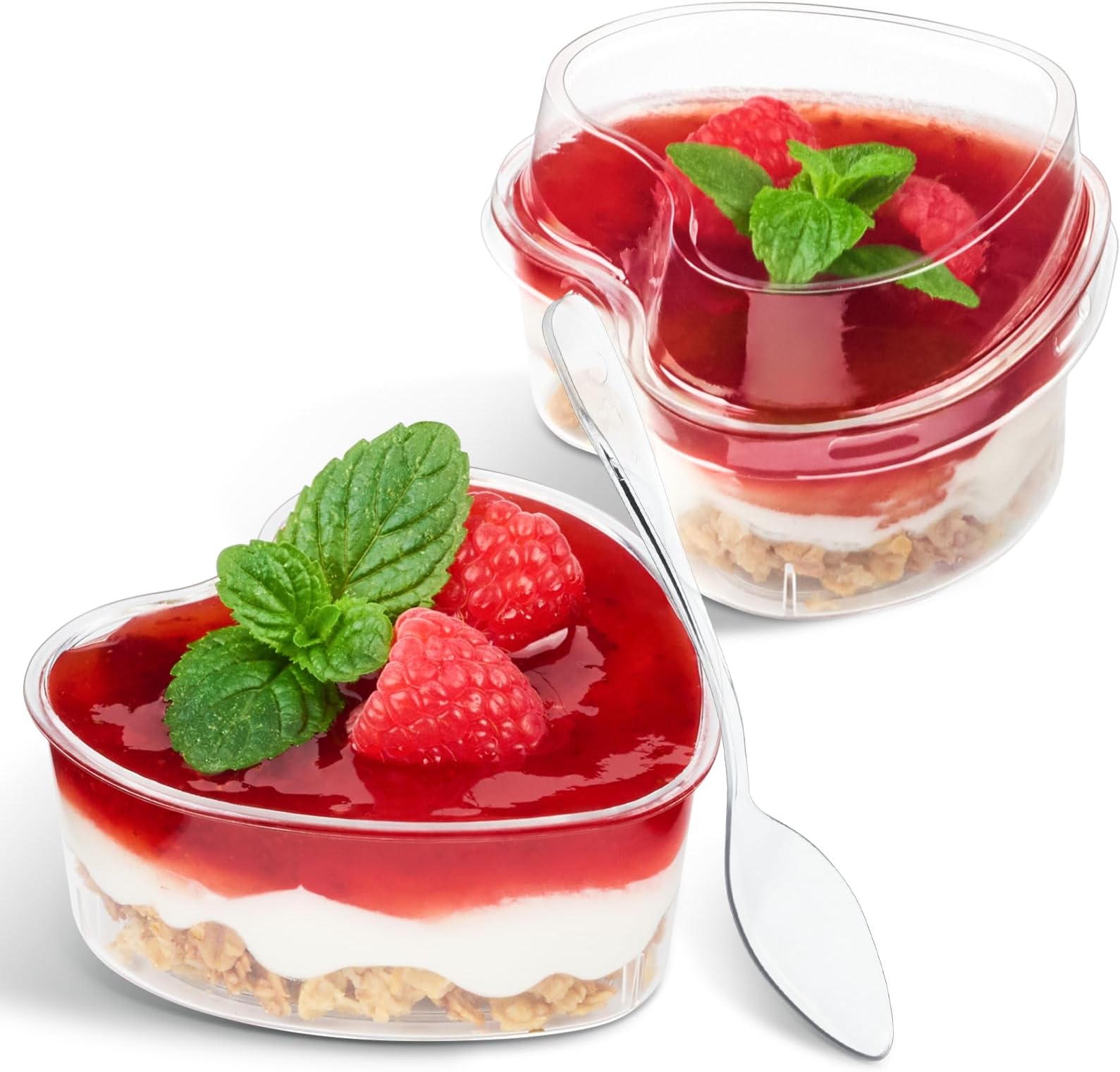 Amazon.com | TOFLEN 5 oz Mini Dessert Cups with Lids and Spoons 150 Pcs ...