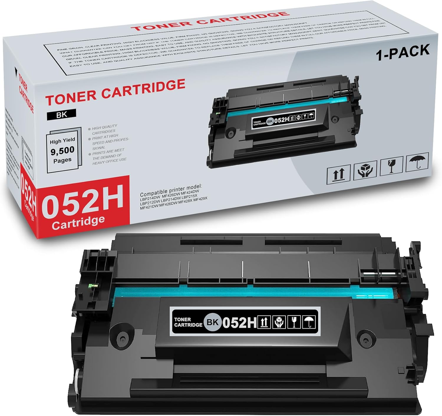 Amazon.com: 1-Pack 052H 2200C001 Black Toner Cartridge High Yield ...