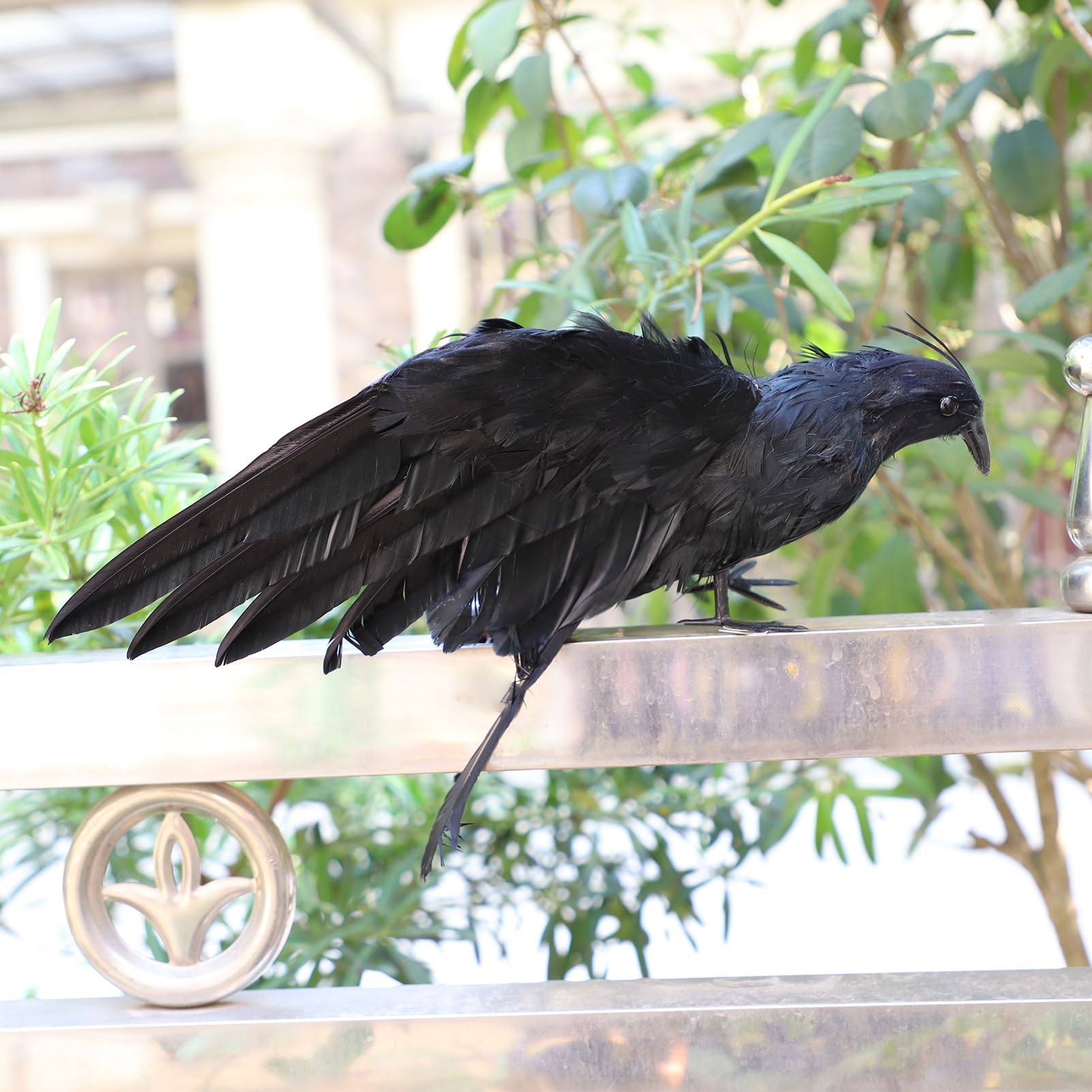 Amazon.com: LWINGFLYER Halloween Black Feathered Crows Lifesize Extra ...