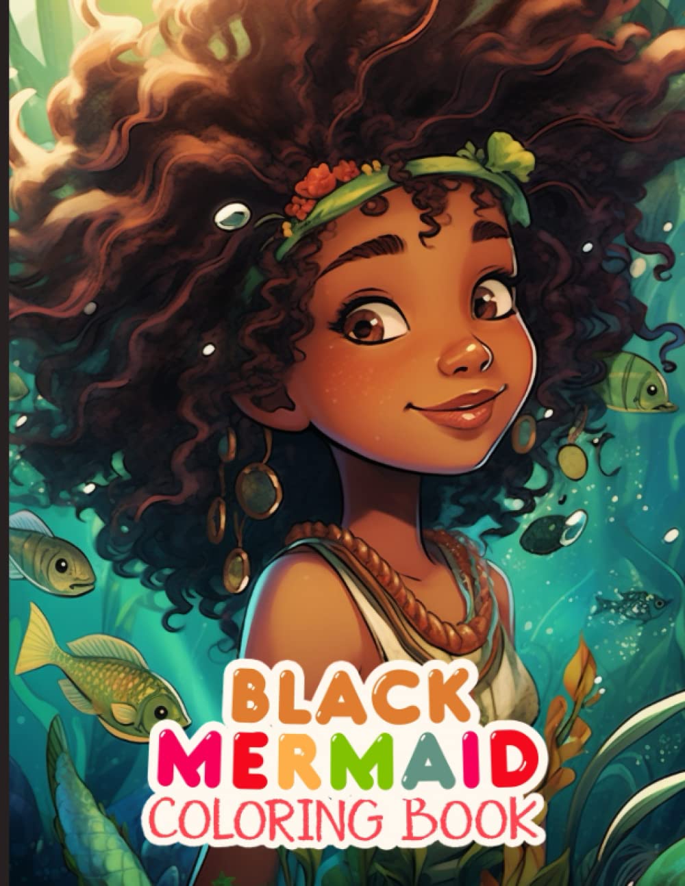 Black Mermaid: African Mermaid Coloring Book for Kids & Ocean Animals ...