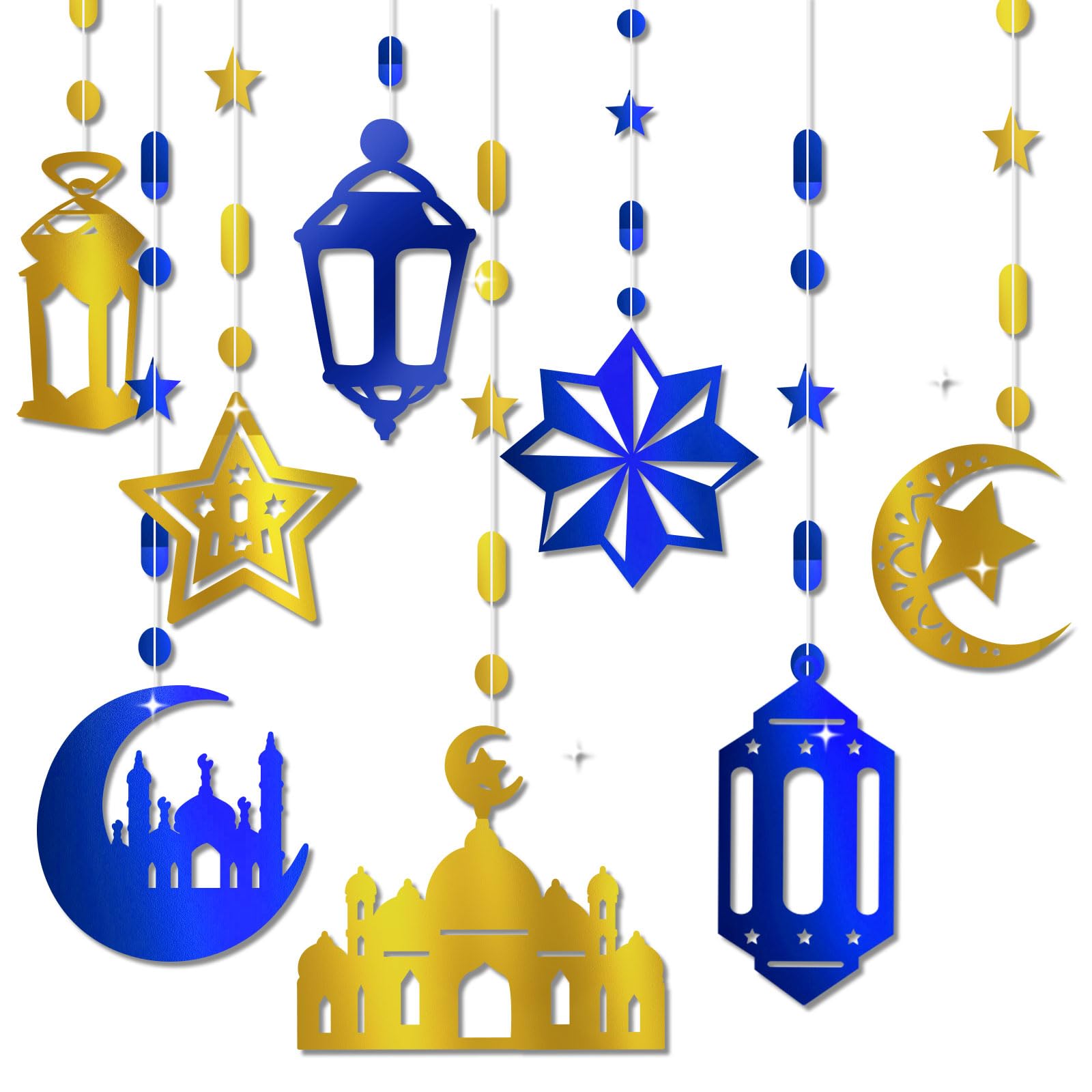 1 x Brand New 24PCS Ramadan Party Decorations Eid Mubarak Foil Hanging ...