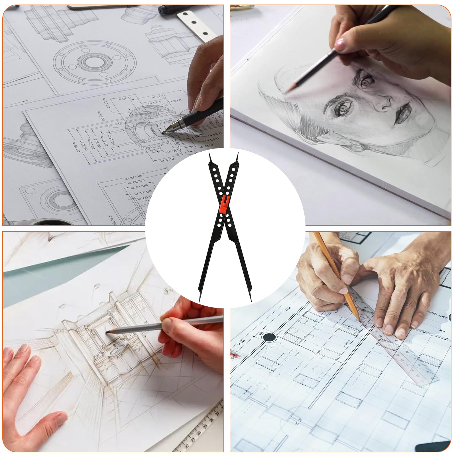 Proportional Dividers tool for Artists, 10″ Scale Drawing Tools Compass ...