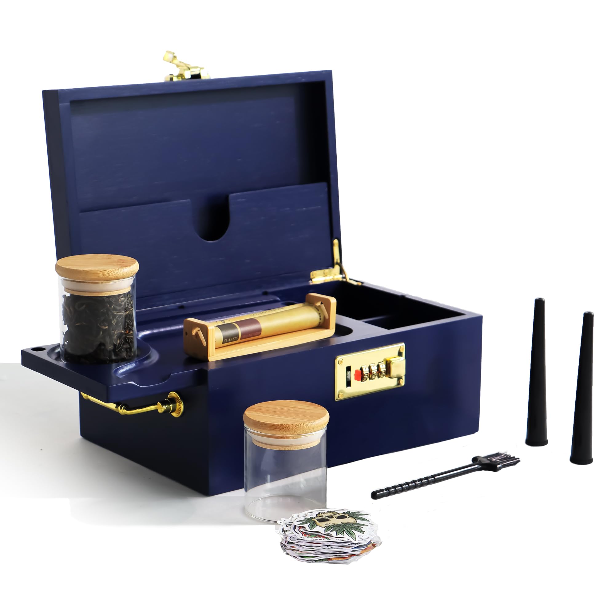 Amazon.com: Bamboo Stash Boxes with Combination Lock, Upgraded with ...