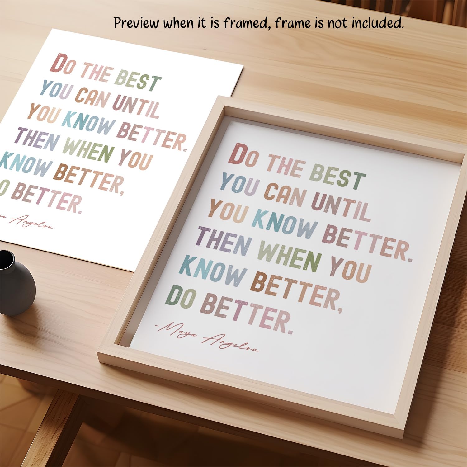 Motivational Wall Decor – Maya Angelou Quote Office Wall Art ...