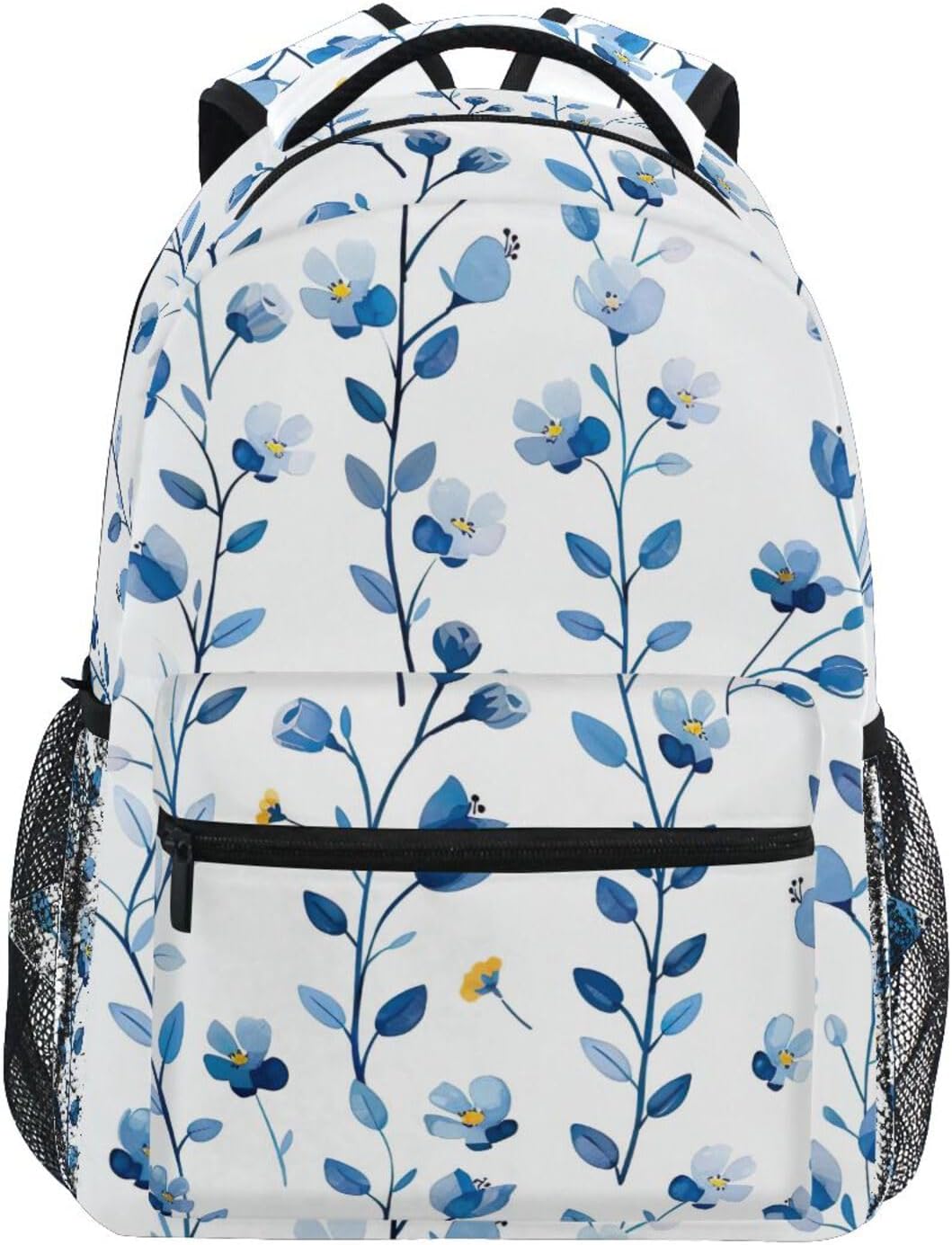 Amazon.com | UMIRIKO Blue Flowers Floral Backpack for Boys Girls ...