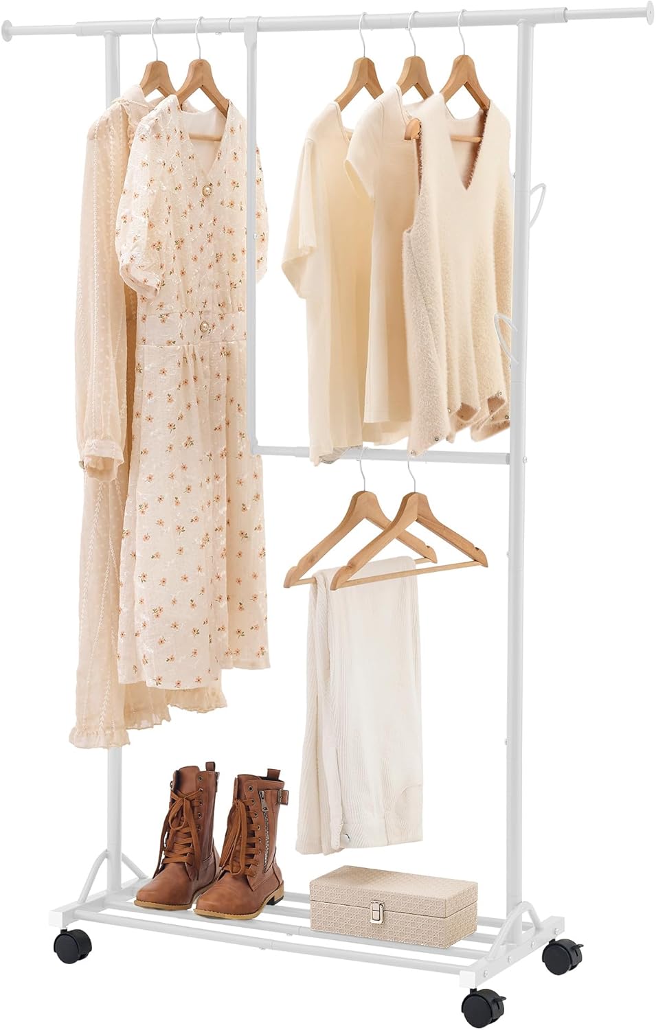 Amazon.com: FAVOOSTY Clothing racks for hanging clothes with wheels ...