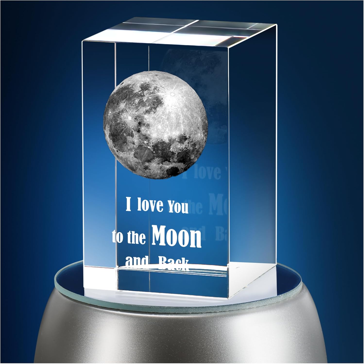 Iaisal I Love You to The Moon and Back Crystal Gift for Her Him ...