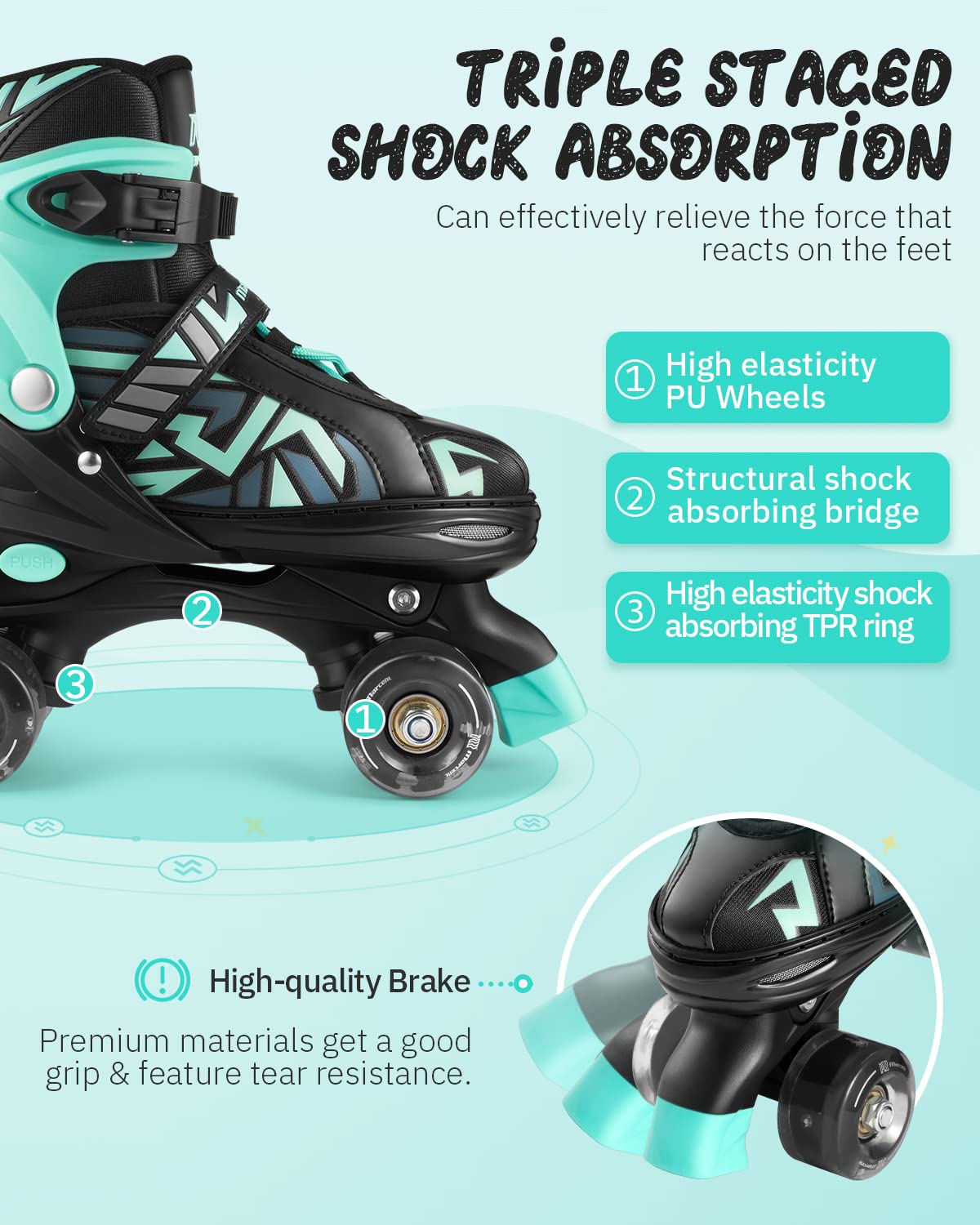 MARCENT Adjustable Roller Skates for Girls and Boys, Light up Roller ...