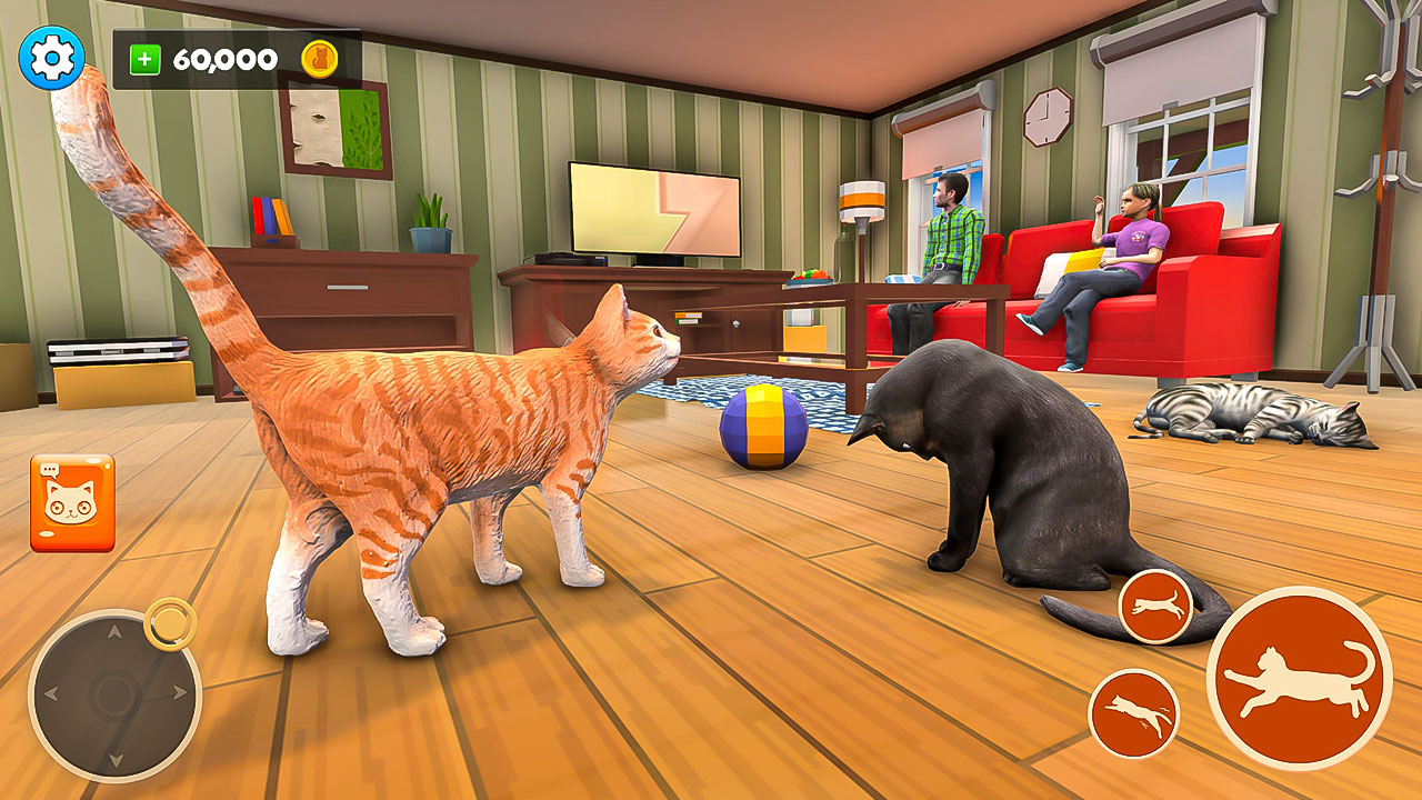Cat Simulator Crazy Cat Pet Life Games 3D: Virtual Little Crazy Cat ...