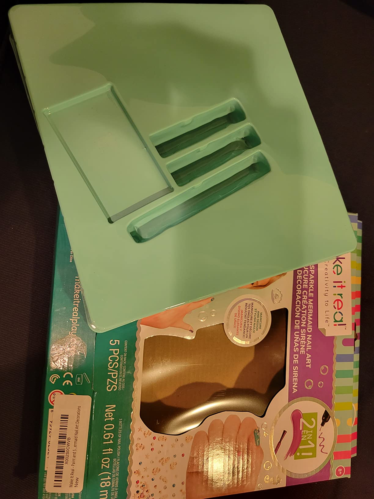 Amazon.com: Make It Real - Paint & Sparkle Mermaid Nail Art. Mermaid ...